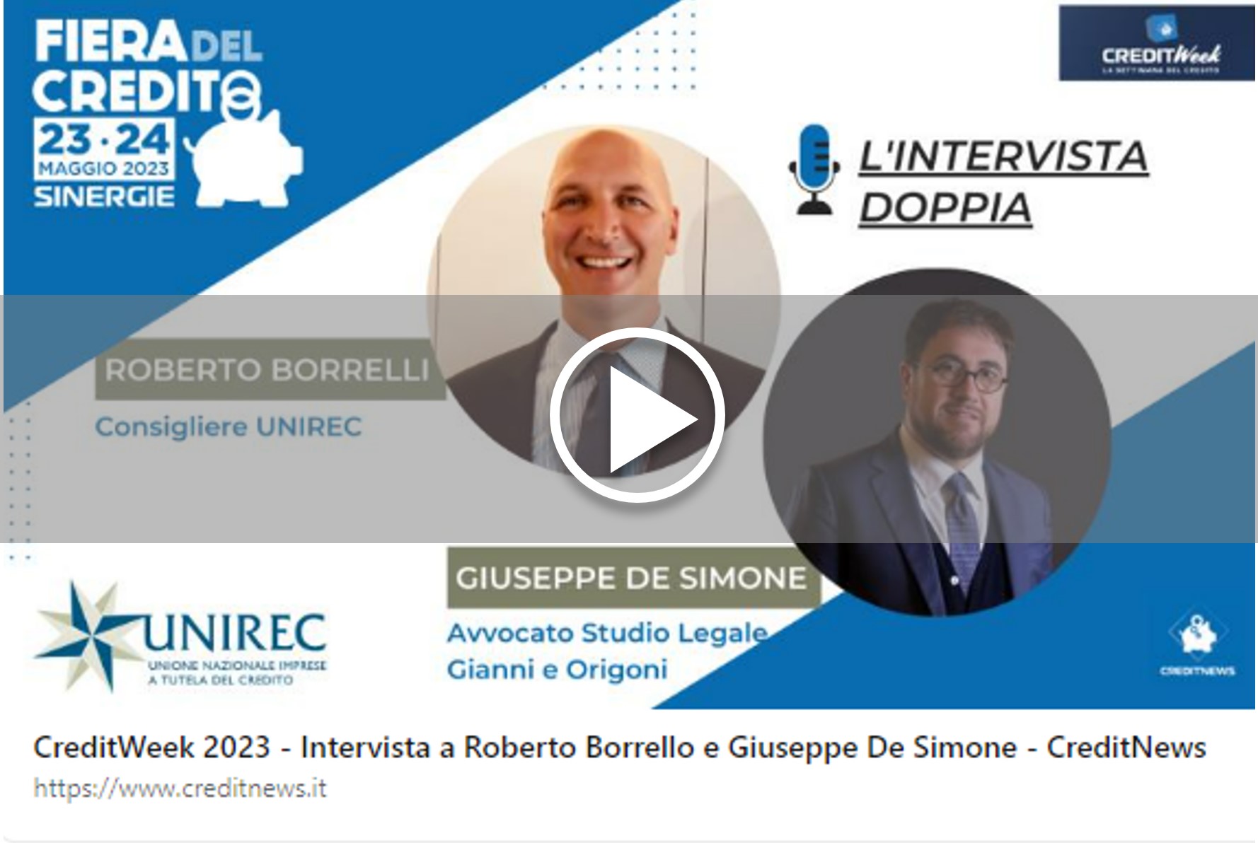 CreditWeek 2023 – Intervista a Roberto Borrelli e Giuseppe De Simone - Gianni & Origoni - GOP.it
